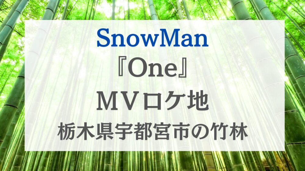 SnowMan『One』MVロケ地の竹林はどこ？各シーン撮影場所は栃木県宇都宮市！聖地巡礼